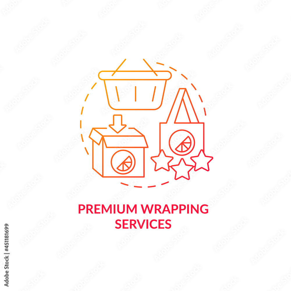 Premium wrapping red gradient concept icon. Exclusive loyalty program ...