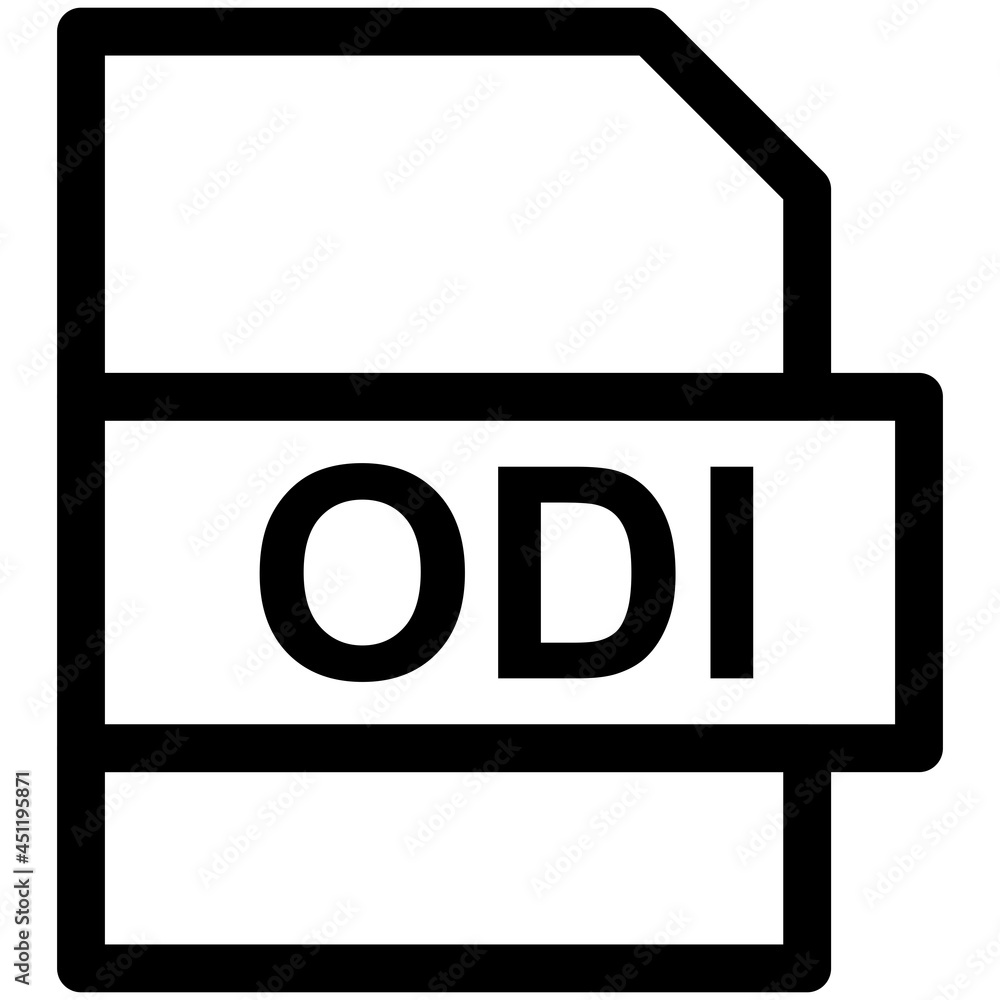 ODI File Format Vector line Icon Design Stock Vector | Adobe Stock