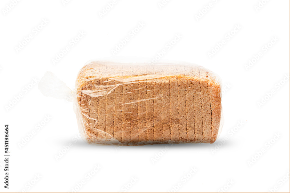 single loaf of sliced white bread, isolate on a white background ...