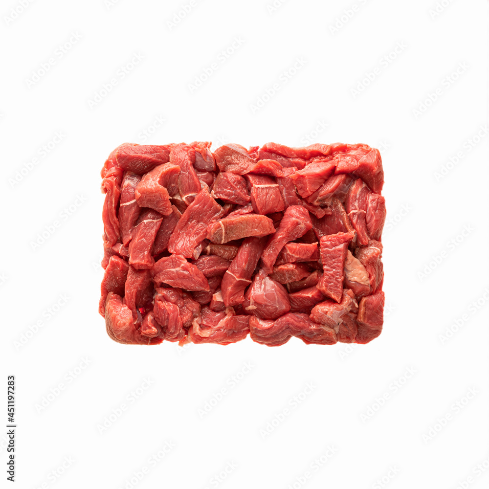 the block is rectangular meat beef pieces are appetizing, a square ...