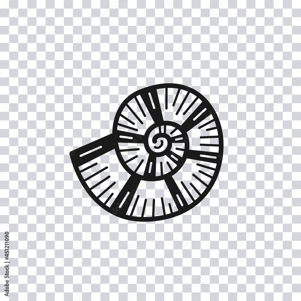 Hand drawn Spiral Shell isolated on transparent background. Vector ...