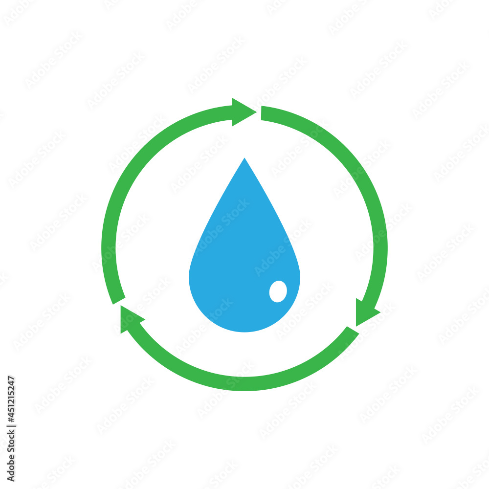 Recycling water Icon. Symbol of recycling water. Recycling water sign ...