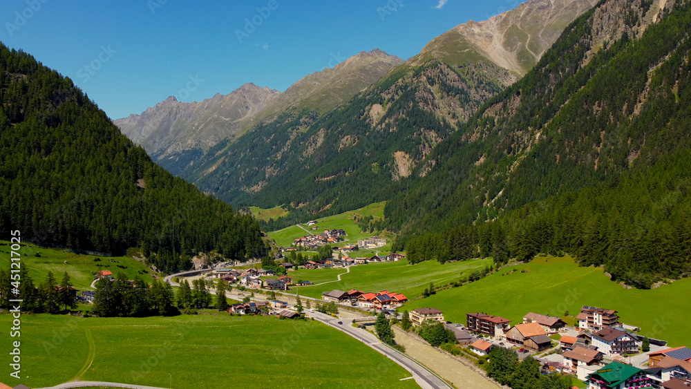 Famous village of Soelden in Austria - Solden from above - travel ...
