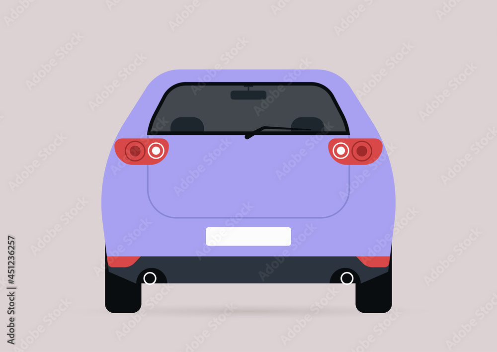 A rear view of a SUV car, an isolated cartoon vehicle, no people Stock ...