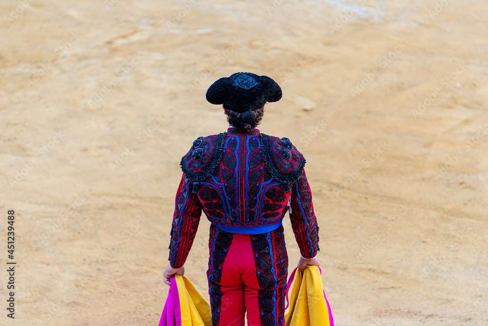 Anonymous bullfighter in traditional costume Stock Photo | Adobe Stock