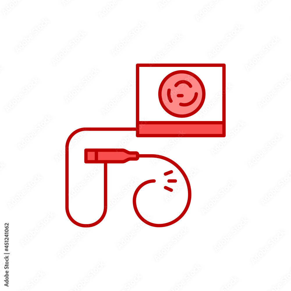 Nasogastric tube color line icon. Digestive system medical device ...