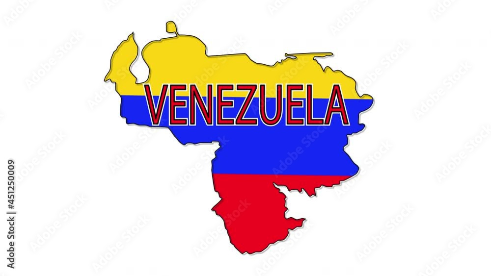 Venezuela seamless loop map. Country territory outline on white ...