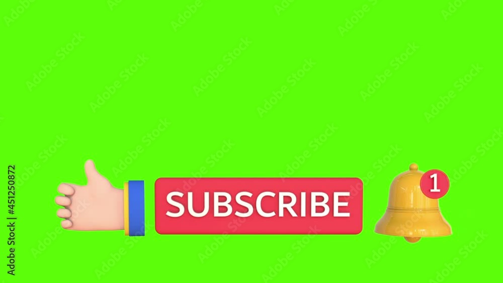 Red button subscribe to channel, bell button and thumb up isolated on ...