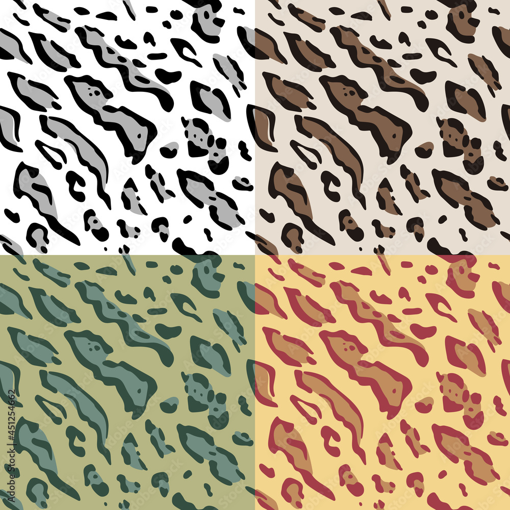 Seamless leopard skin pattern. Realistic animal texture. Vector ...