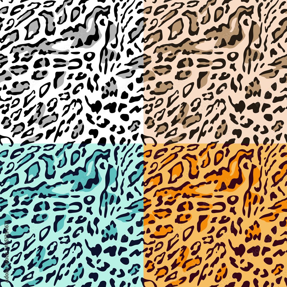 Seamless leopard skin pattern. Realistic animal texture. Vector ...