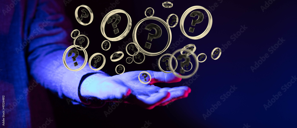 Question mark and concept of science and technology. Stock Illustration ...