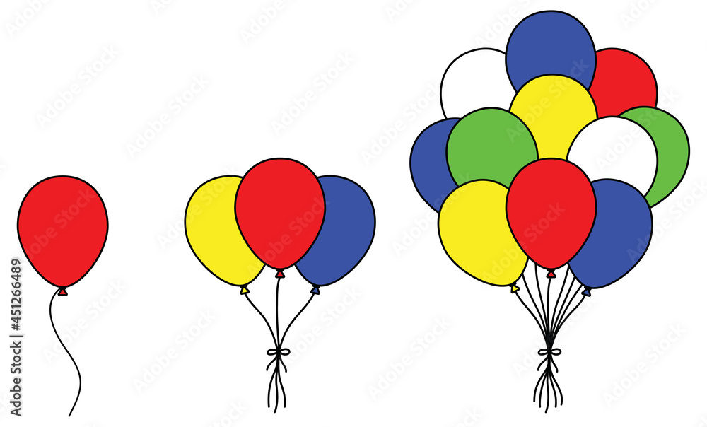 Colorful Balloon Clipart Set Stock Vector | Adobe Stock