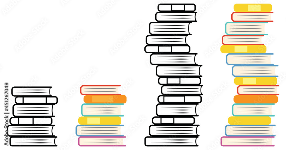 Stack of Books Clipart Set Stock Vector | Adobe Stock