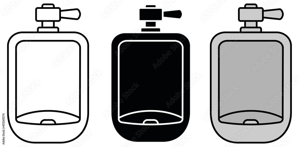 Urinal Vector Clipart Set - Outline and Silhouette Stock Vector | Adobe ...