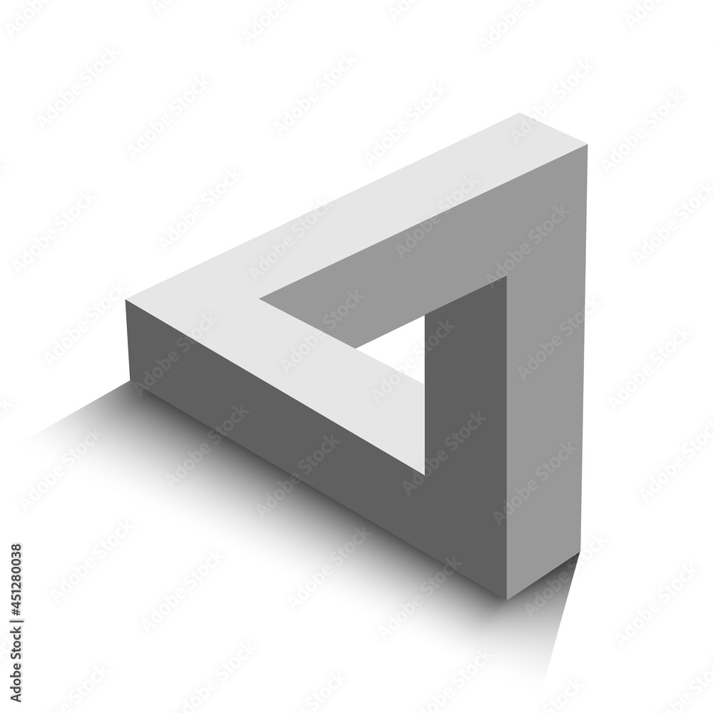 Penrose triangle isolated on white background, vector illustration ...