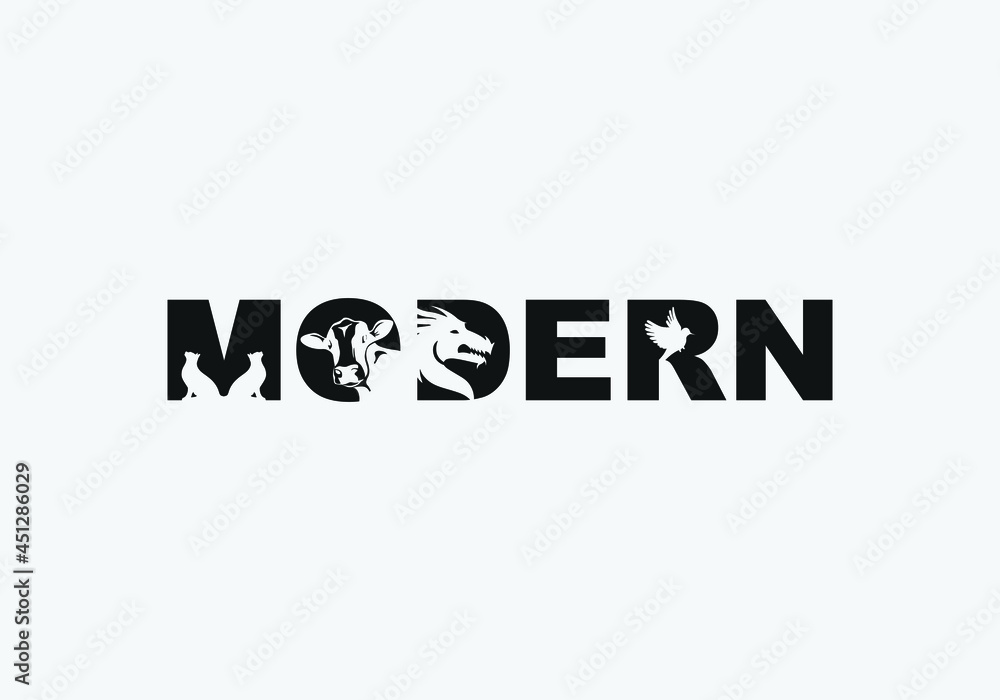 Letter modern Negative Space Logo Design Template - Vector Stock Vector ...