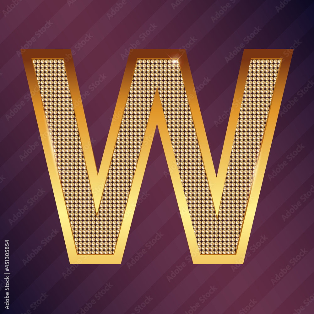 Gold letter W vector font type for logo or icon Stock Vector | Adobe Stock