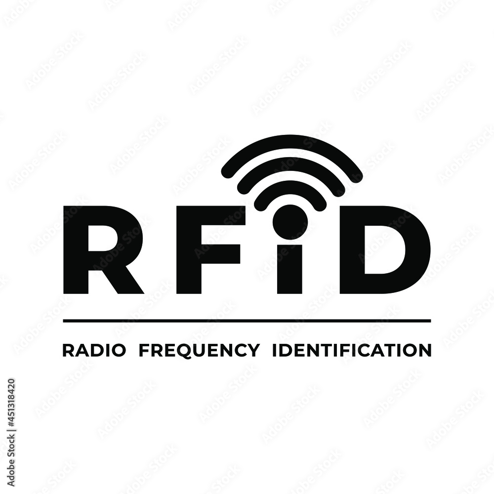 RFID tag icon. Radio Frequency Identification symbol. Isolated on a ...
