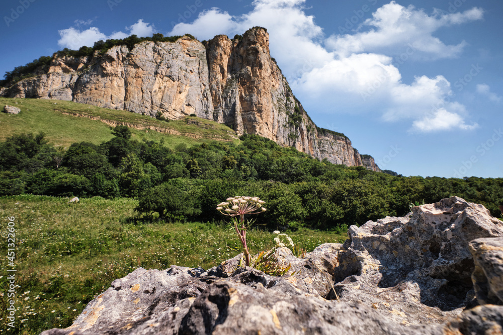 Ahmet is a rock. A steep cliff near the confluence of the Bolshaya and ...