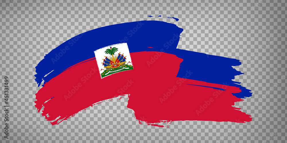 Flag Haiti brush stroke background. Flag waving Republic of Haiti on ...