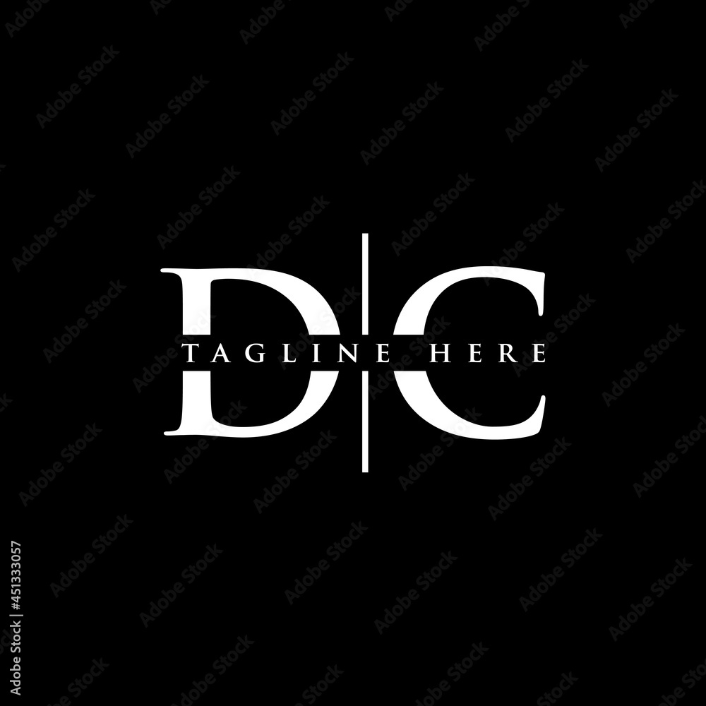 DC letter logo design on black background.DC creative initials letter ...