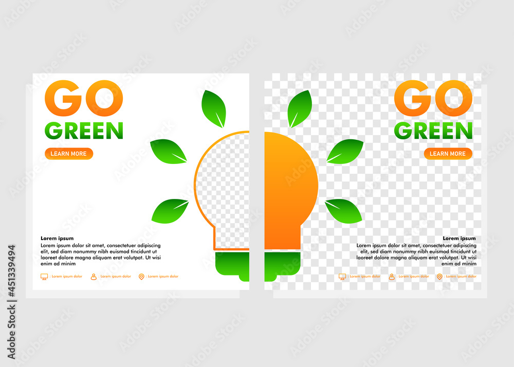 go green social media post template. social media post for go green ...