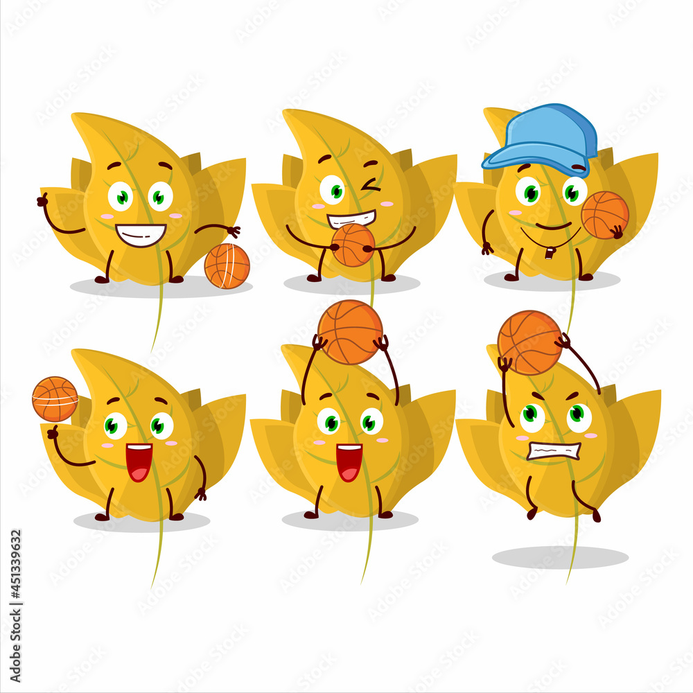 Talented conkers yellow leafz cartoon character as a basketball athlete ...