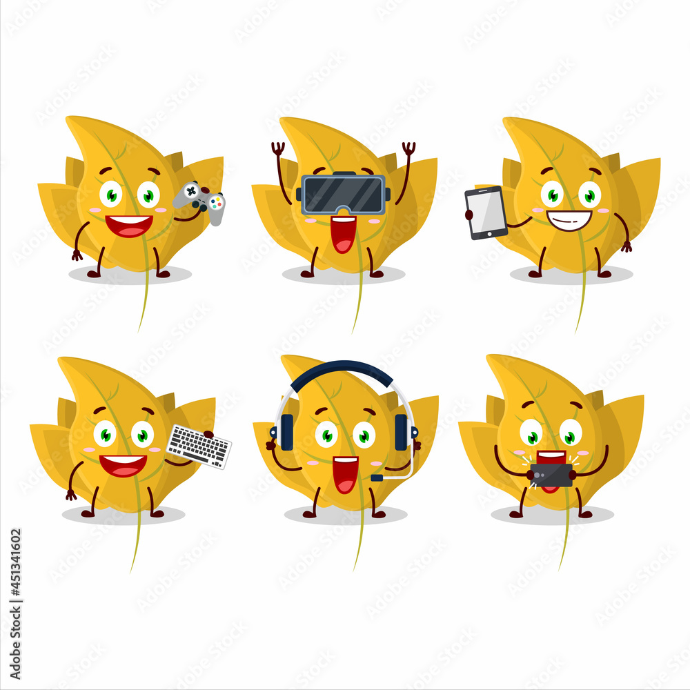 Conkers yellow leafz cartoon character are playing games with various ...