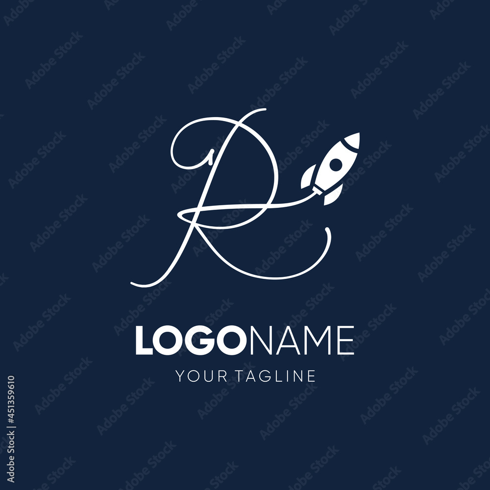 Letter R Rocket Logo Design Vector Graphic Icon Emblem Illustration ...