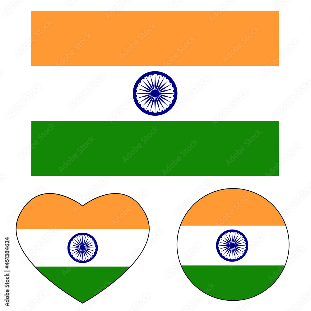 india flag on white background. India national flag sign. indian flag ...