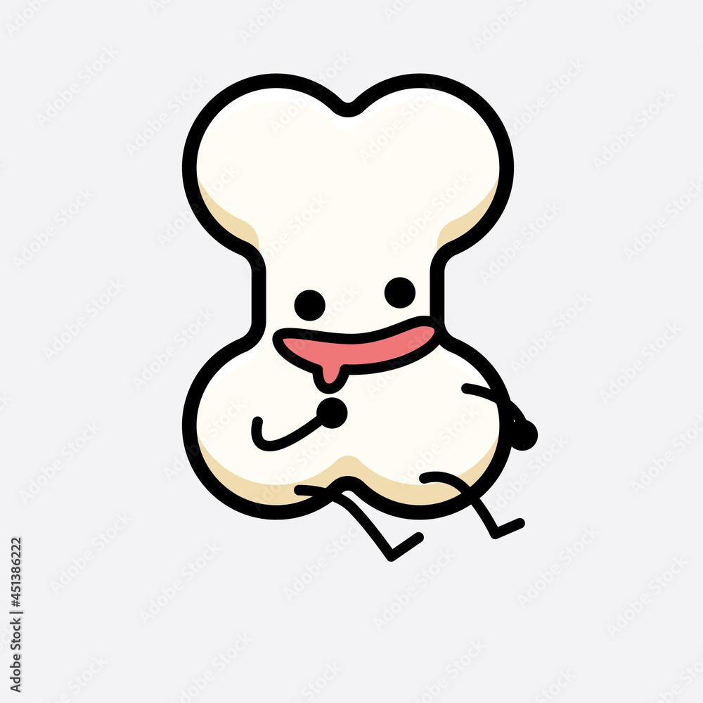 Vector Illustration of Bone Character with cute face and simple body ...