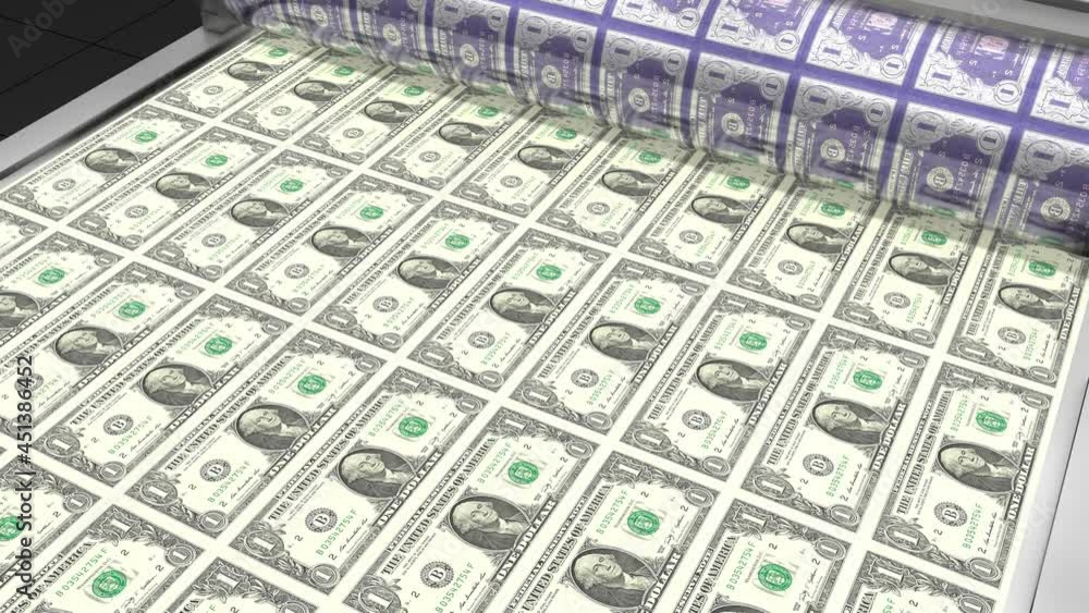 Printing 1 dollar bills - great for topics like finance, economy ...