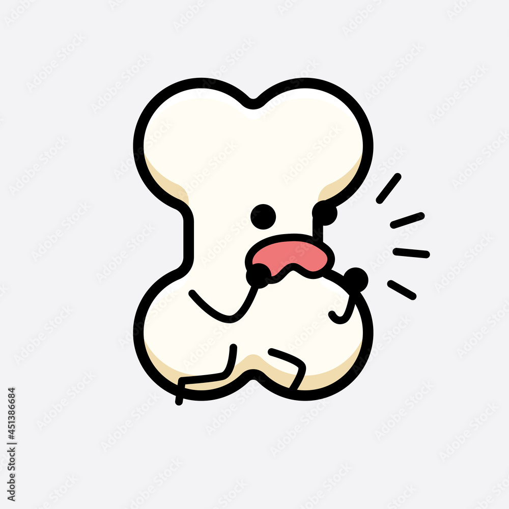 Vector Illustration of Bone Character with cute face and simple body ...