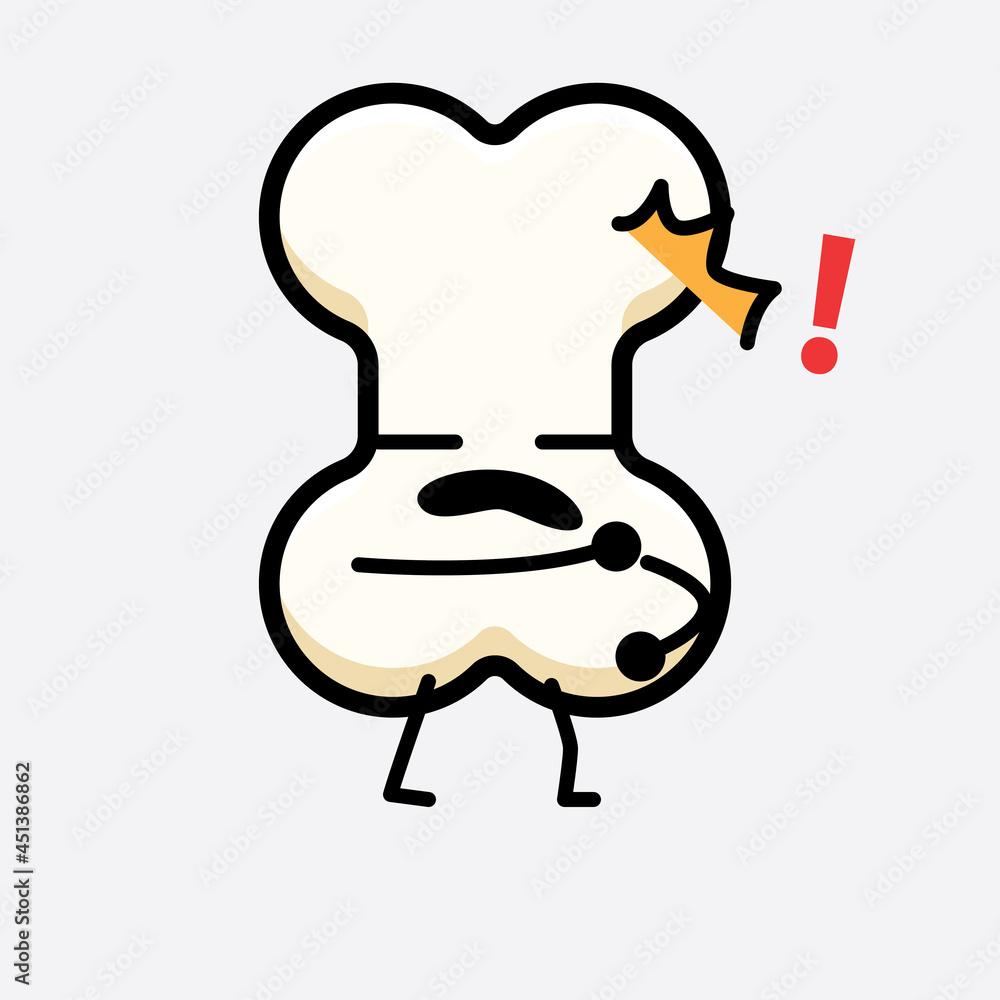 Vector Illustration of Bone Character with cute face and simple body ...