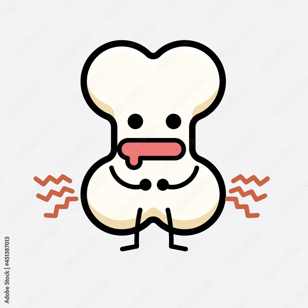 Vector Illustration of Bone Character with cute face and simple body ...