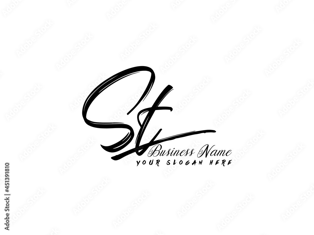 Brush ST Letter Logo, monogram st logo icon vector for business Stock ...