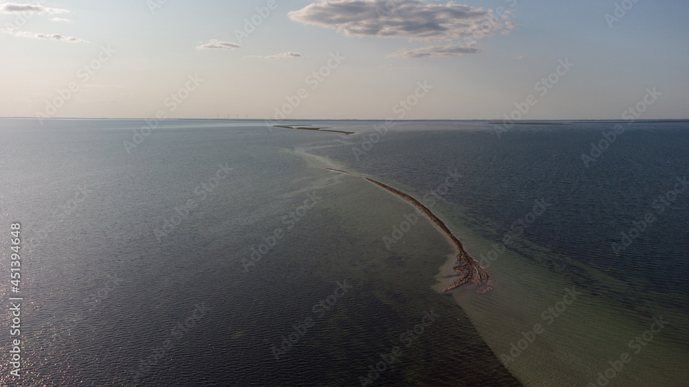Aerial view of the Kalanchatsky Bird Island. An uninhabited little ...