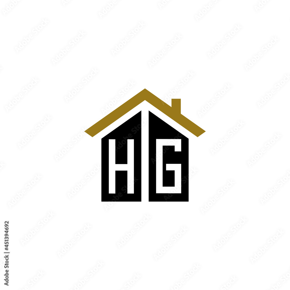 hg home logo design vector luxury Stock Vector | Adobe Stock