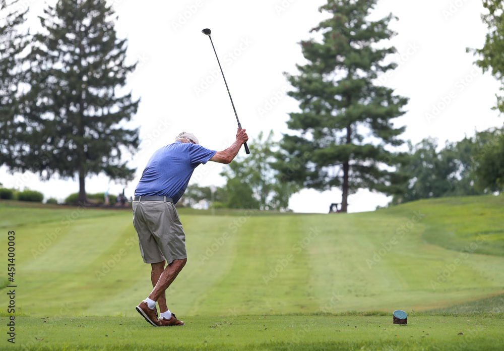 Upset golfer after a bad shot Stock Photo | Adobe Stock