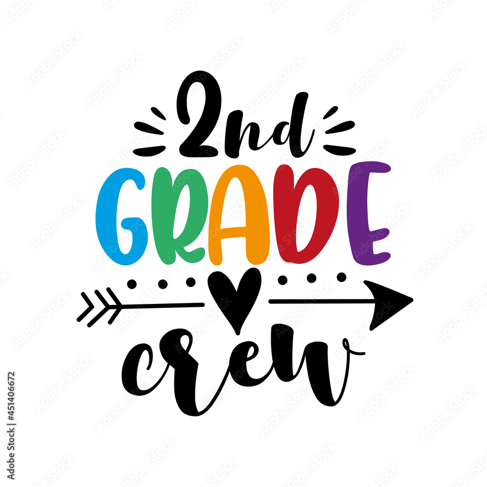 Vecteur Stock 2nd Grade crew - calligraphy hand lettering isolated on ...