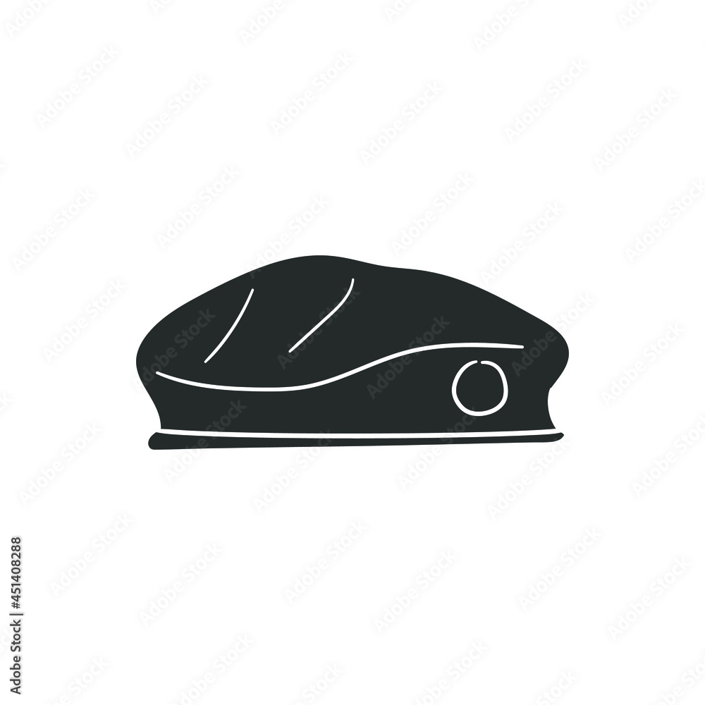 Military Beret Icon Silhouette Illustration. Army Hat Vector Graphic ...