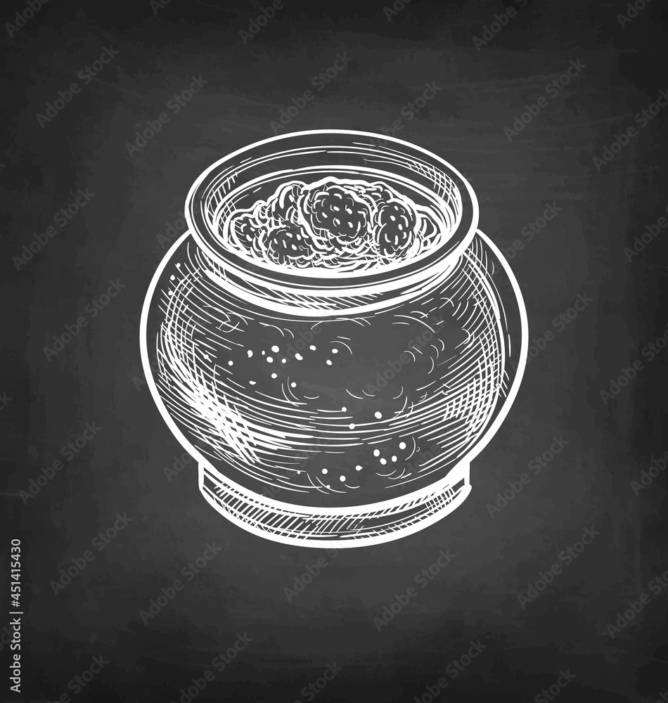 Chalk sketch of jam jar. Stock Vector | Adobe Stock
