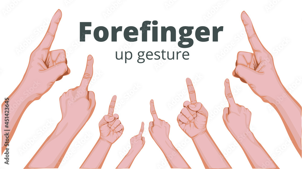 Forefinger up gesture in white background vector eps10 Stock Vector ...