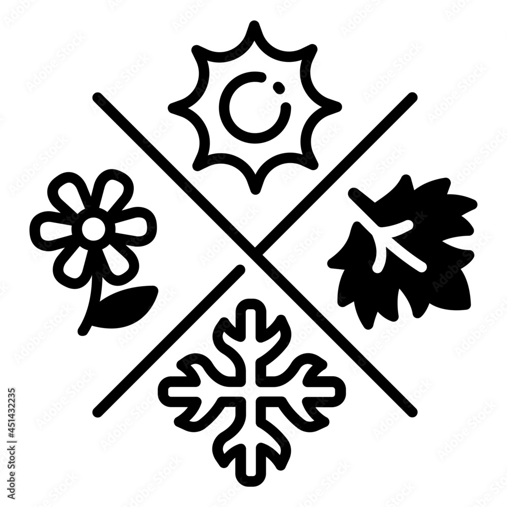 four season icon Stock Vector | Adobe Stock