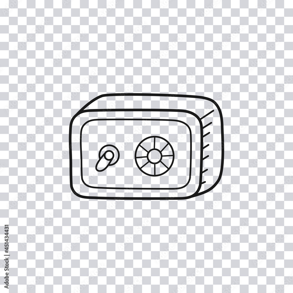 Hand drawn safe isolated on transparent background. Sketch safe. Vector ...