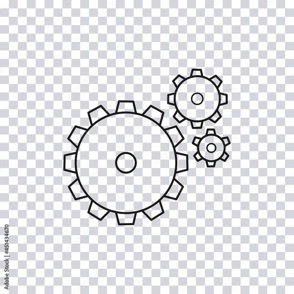Hand drawn gear wheels isolated on transparent background. Sketch of ...