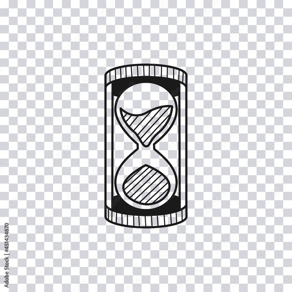 Hand drawn hourglass isolated on transparent background. Sketch ...