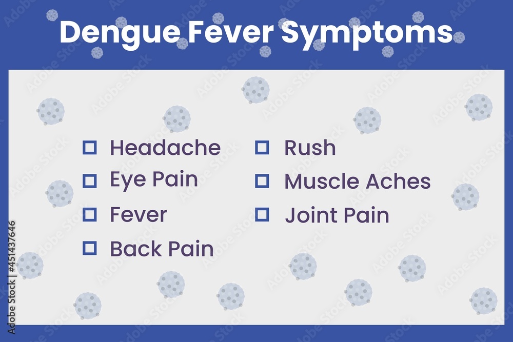 Dengue fever symptoms typography vector design. Stock Vector | Adobe Stock