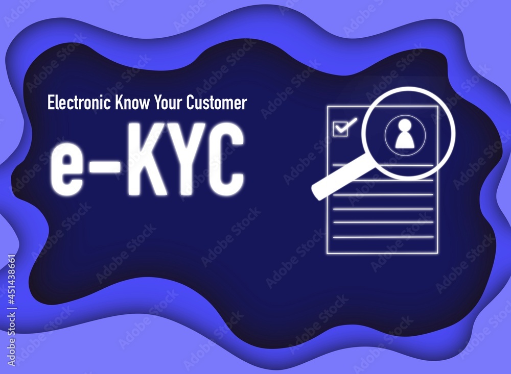 E kyc on paper cut background.know your customer concept. Stock ...
