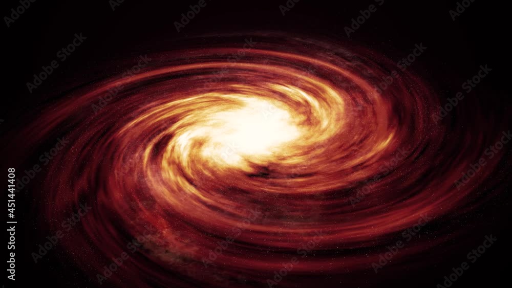Birth of a galaxy. Universe with stars, dust and particles and spiral ...
